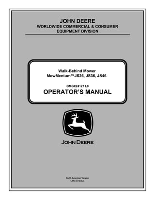 John deere js38, js46, js48, jm26, jm36, jm46 rotary operator manual | PDF
