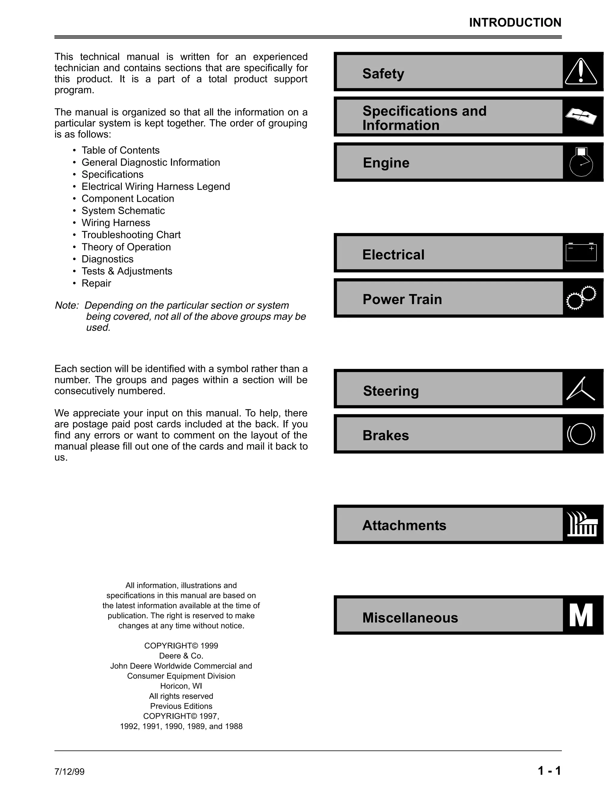 John deere srx75 riding mower service repair manual | PDF