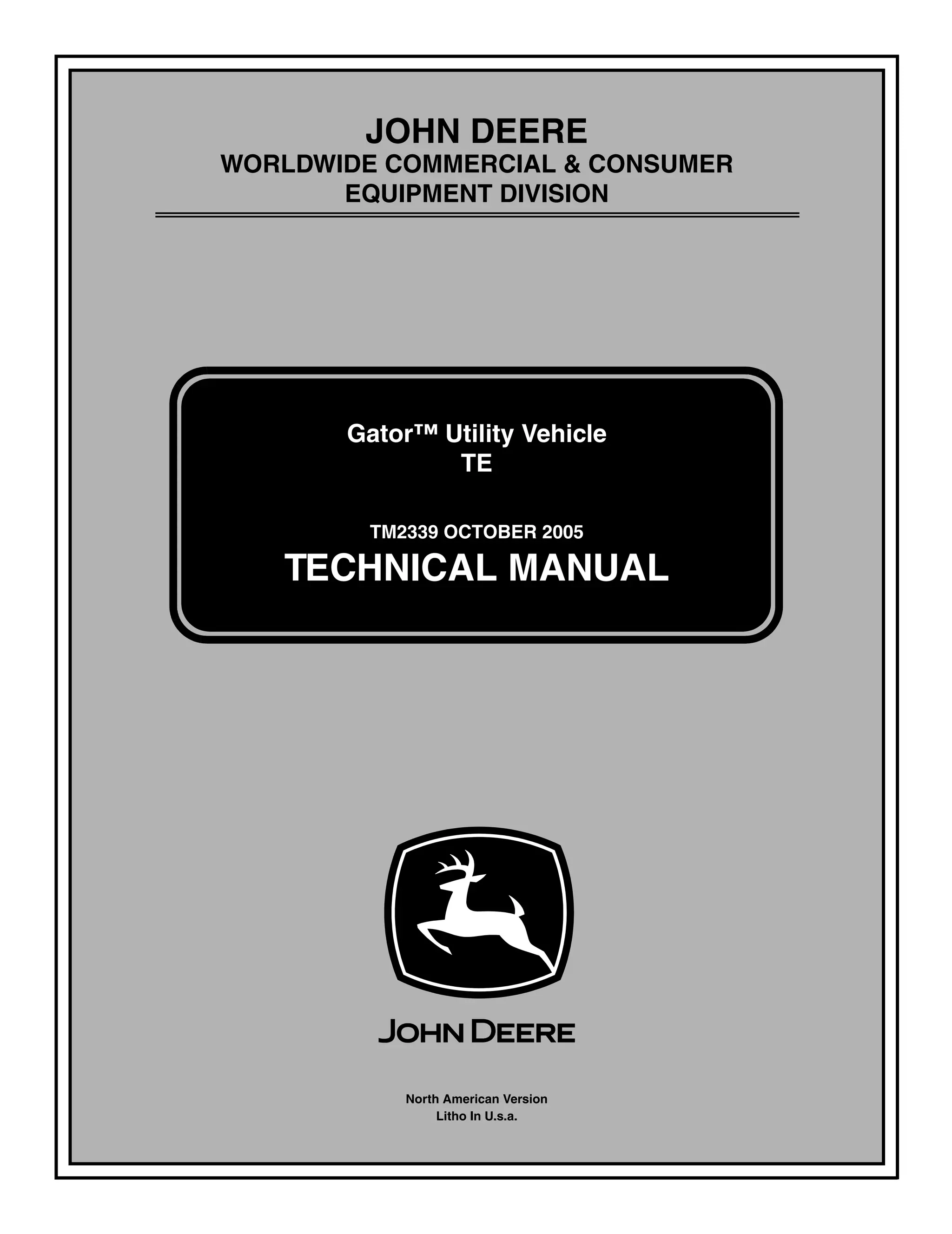 John deere te gator utility vehicle service repair manual | PDF