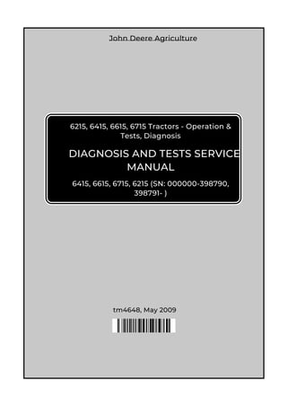 John Deere Tractor 6215, 6415, 6615, 6715 Diagnostic & Test Service ...