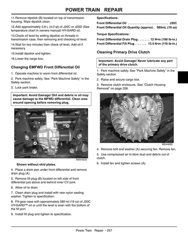 John deere xuv 825i gator utility vehicle service repair manual ...