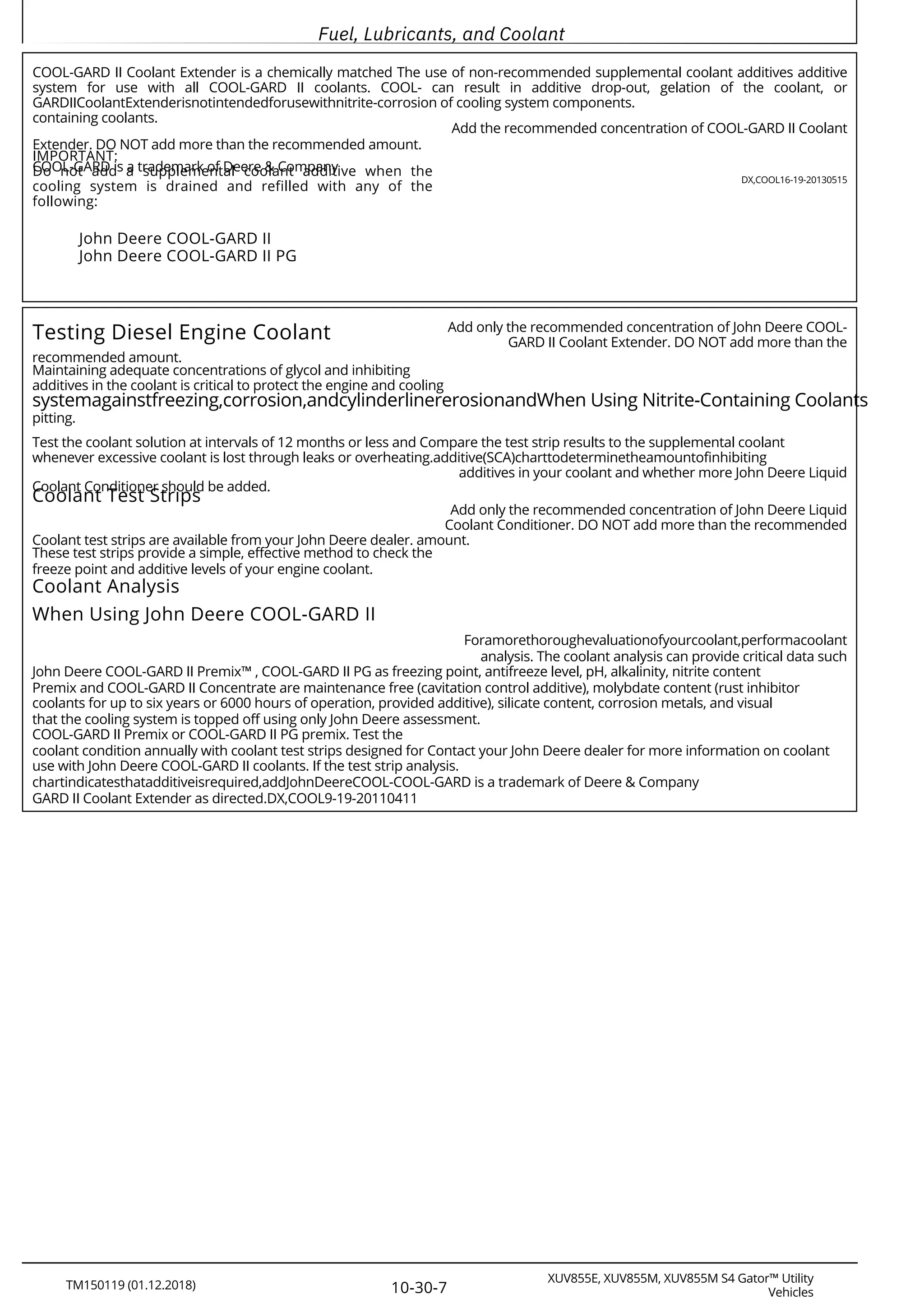 John Deere XUV855E, XUV855M, XUV855M S4 Vehicle Technical Manual ...