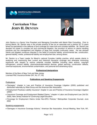 John Denton Curriculum Vitae | PDF