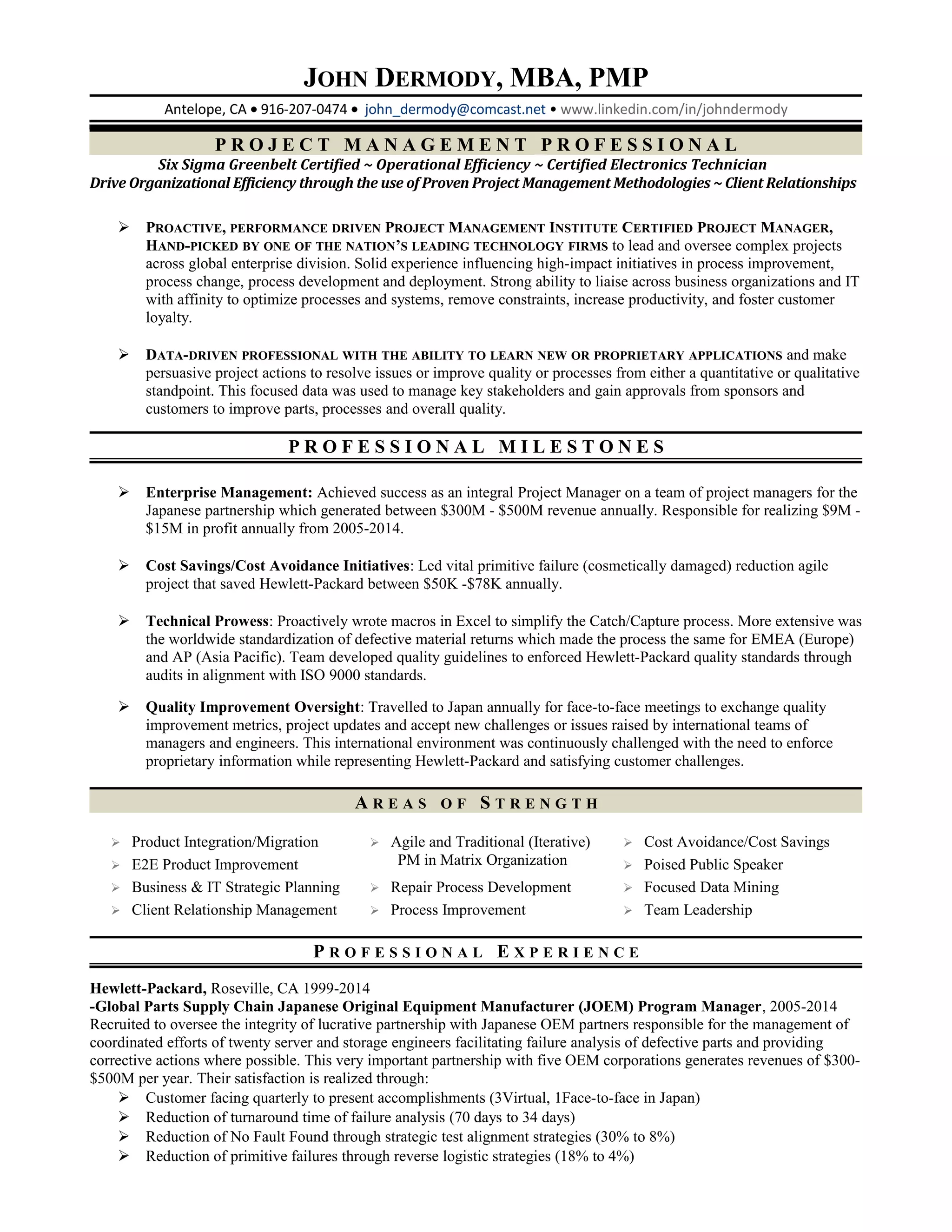 Johndermodyresume vop | DOC