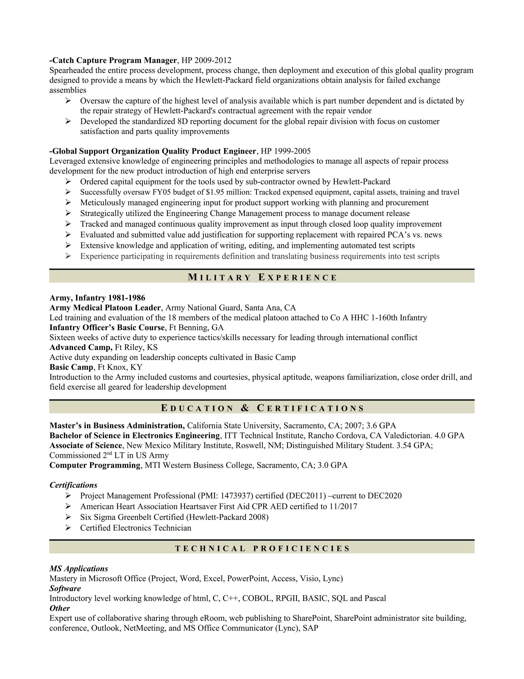 Johndermodyresume vop | DOC | Business Administration | Business
