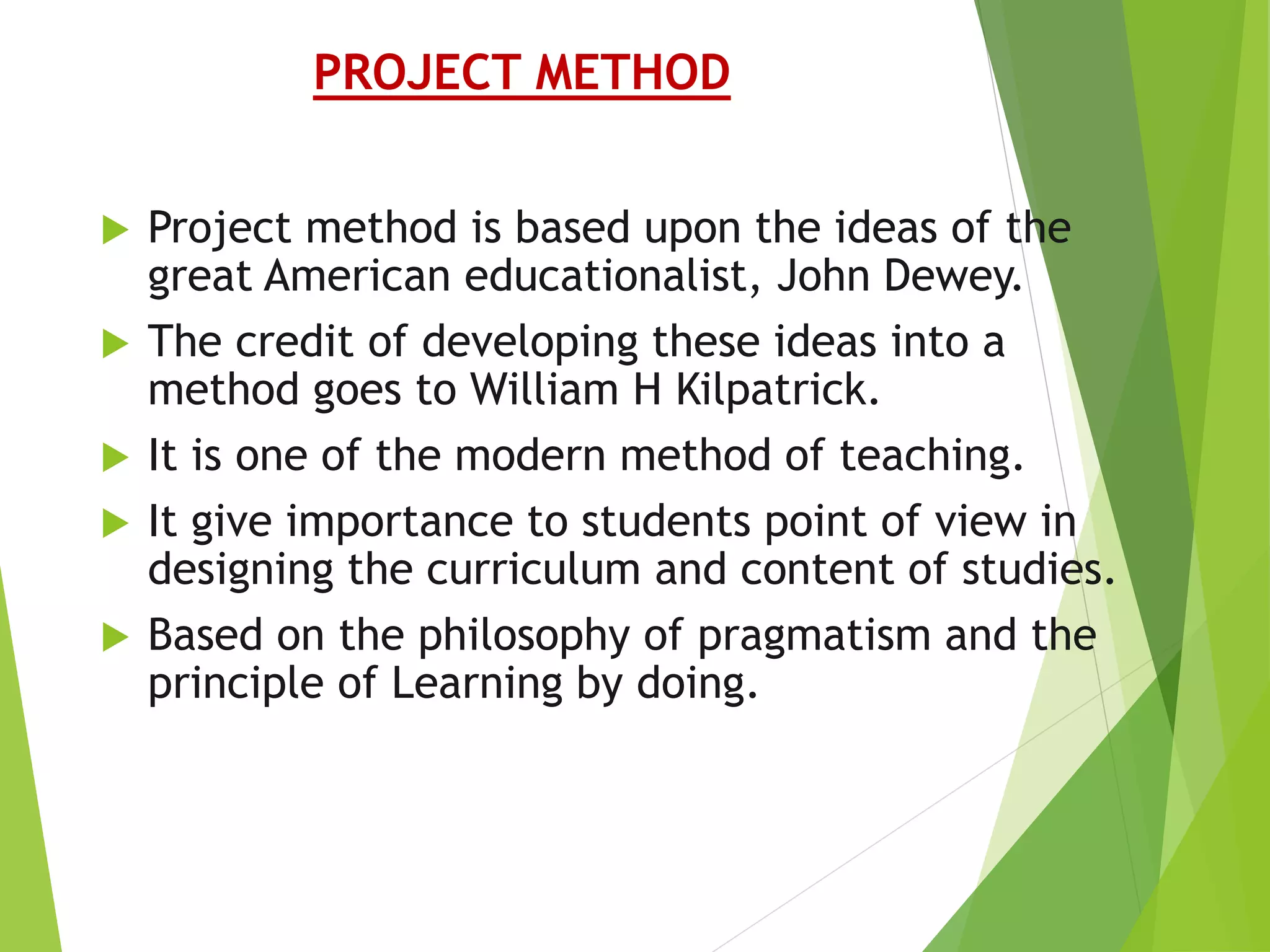 JOHN DEWEY - PROJECT METHOD.pptx