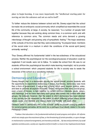 John dewey as a reflective practioner | DOCX