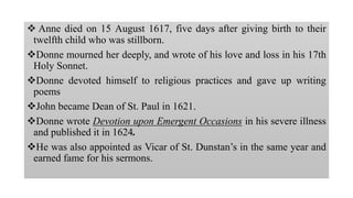 Life and career of a great poet Jhon Donne | PPTX