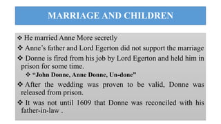 Life and career of a great poet Jhon Donne | PPTX