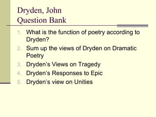 John dryden | PPT