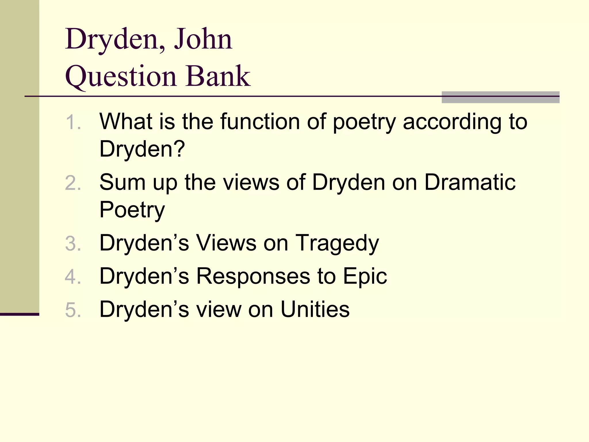 John dryden | PPT
