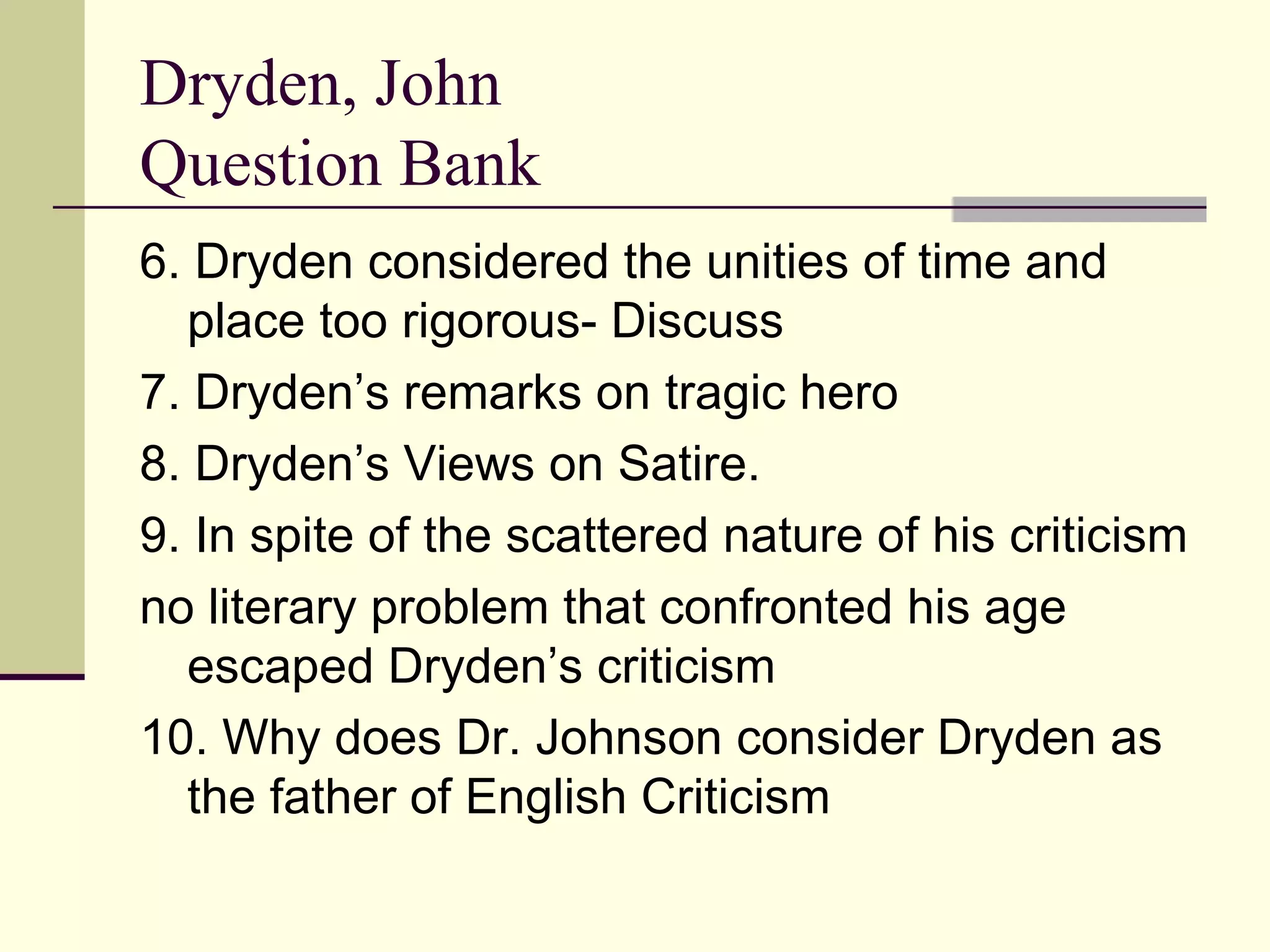 John dryden | PPT