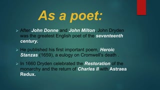John dryden | PPTX
