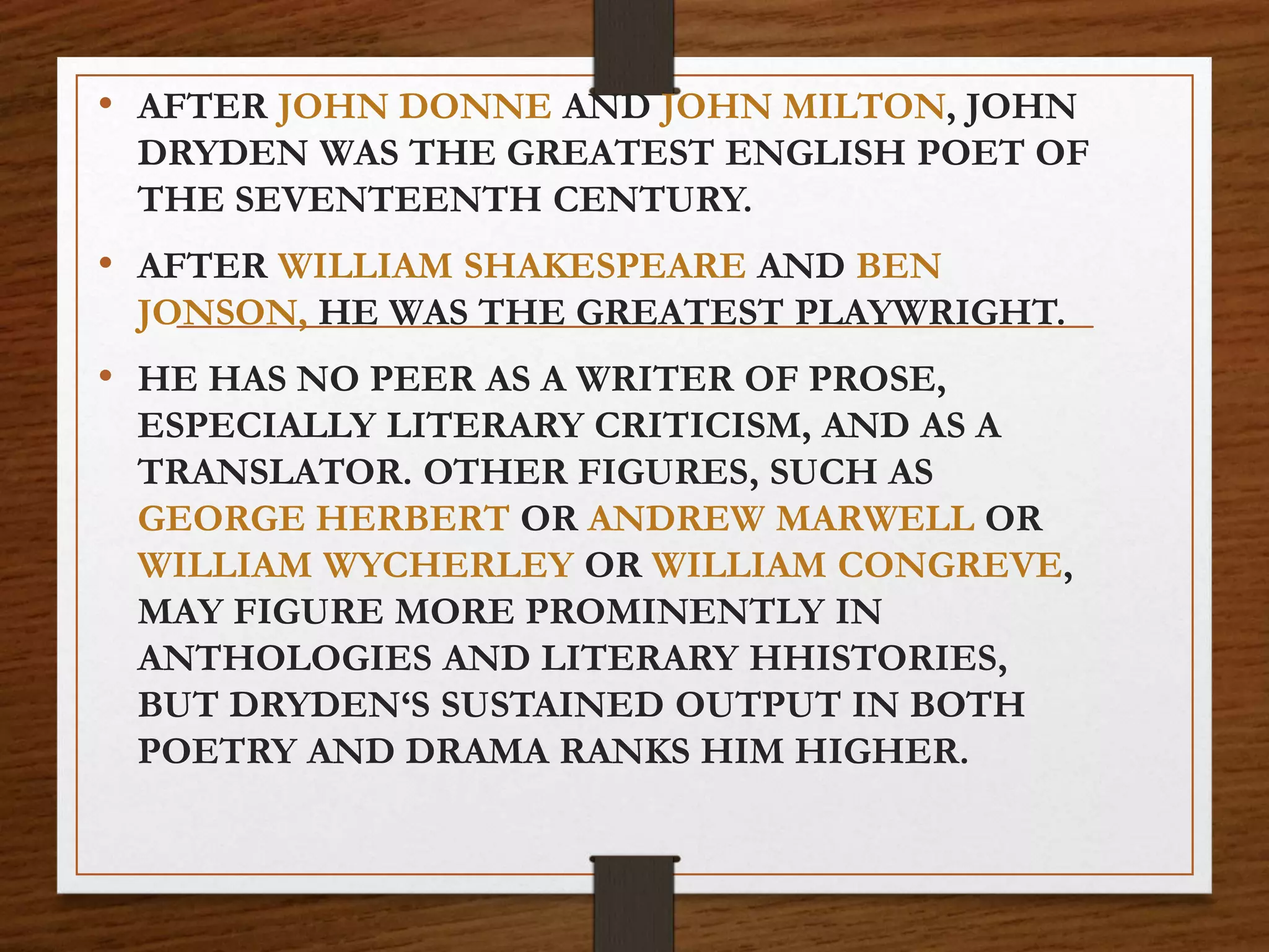 JOHN DRYDEN | PPTX