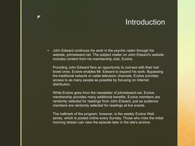 John Edward's Evolve Program | PPT