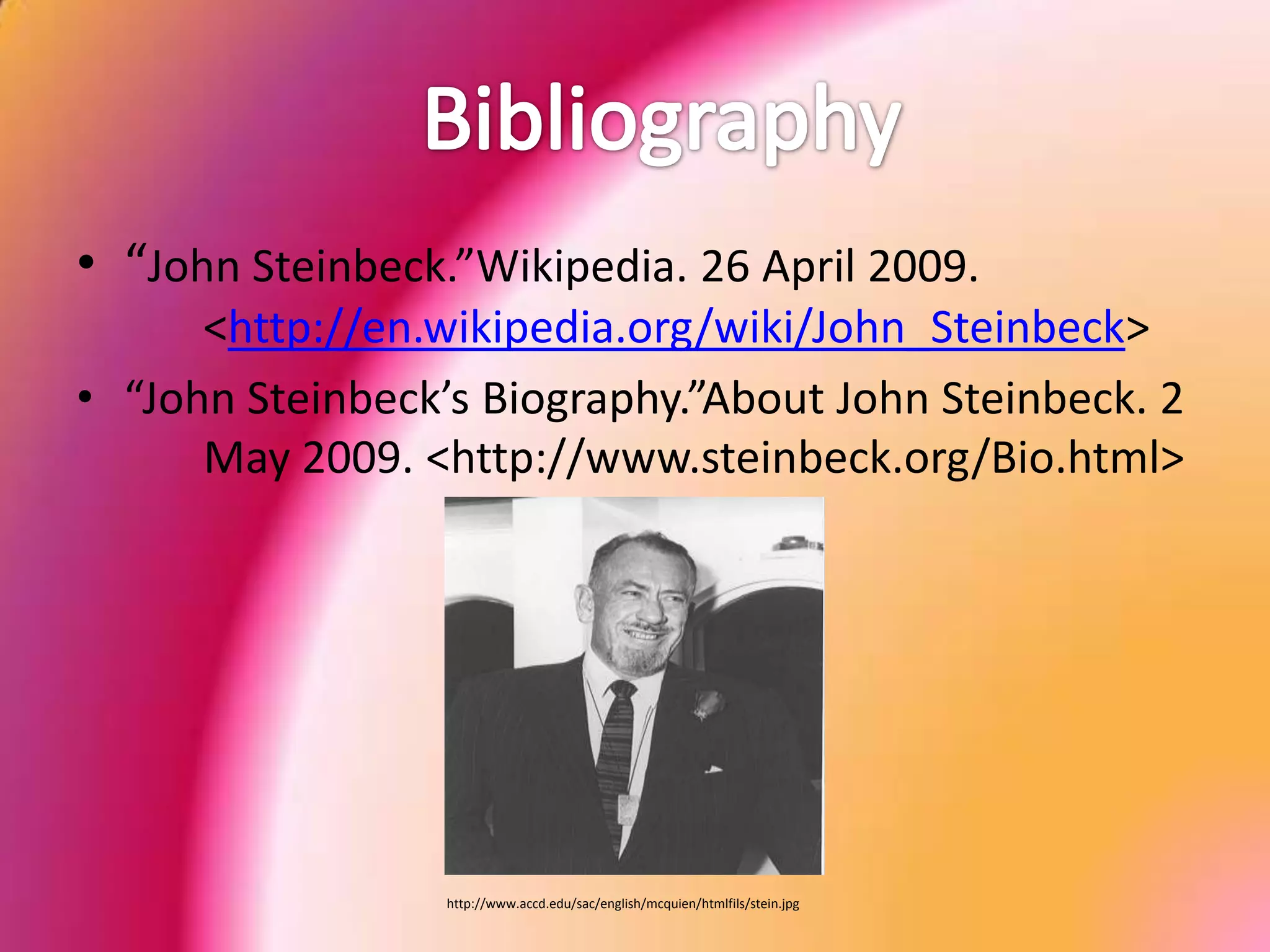 John Steinbeck Powerpoint | PPTX