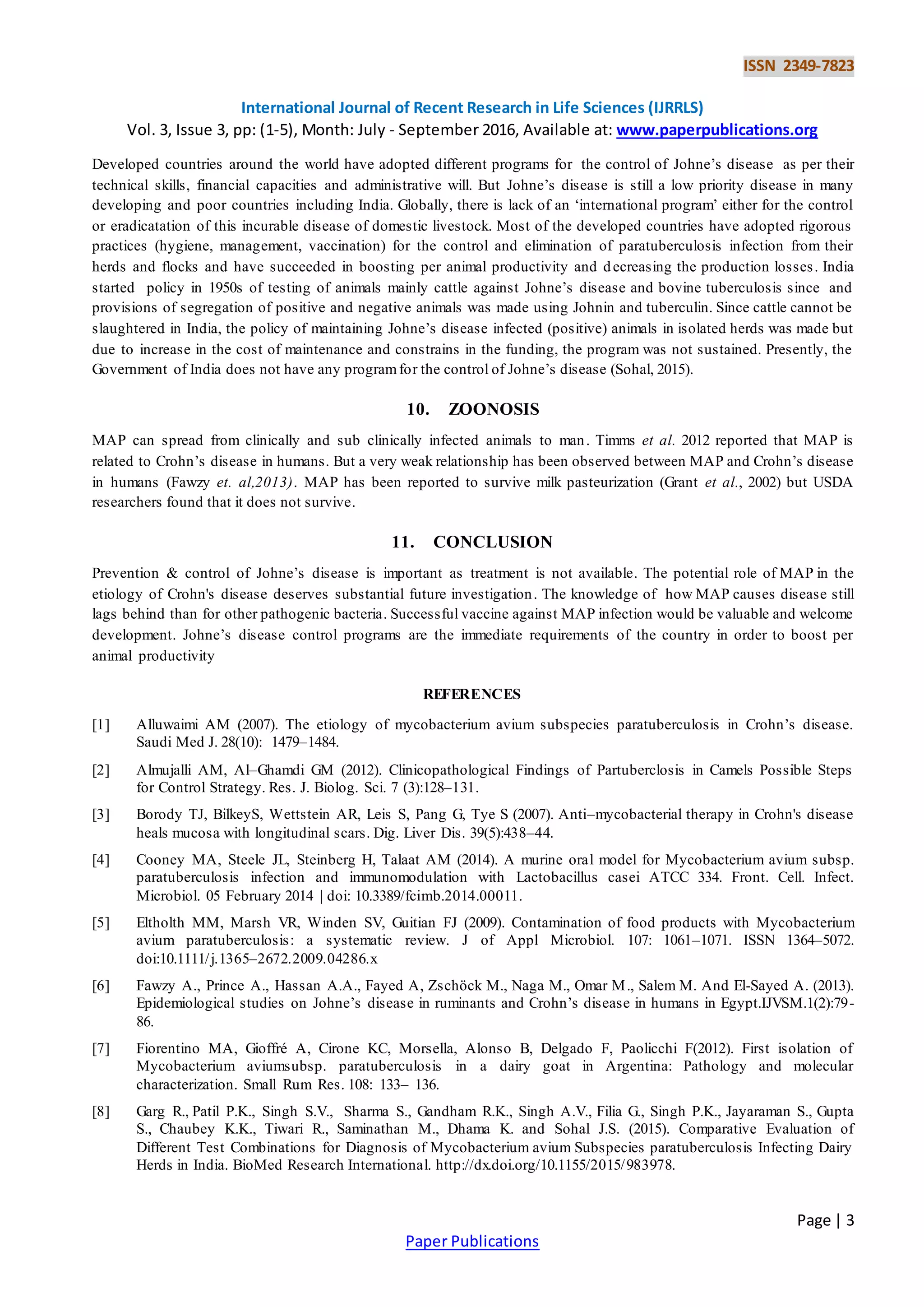 Johne’s Disease: A Review Article | PDF