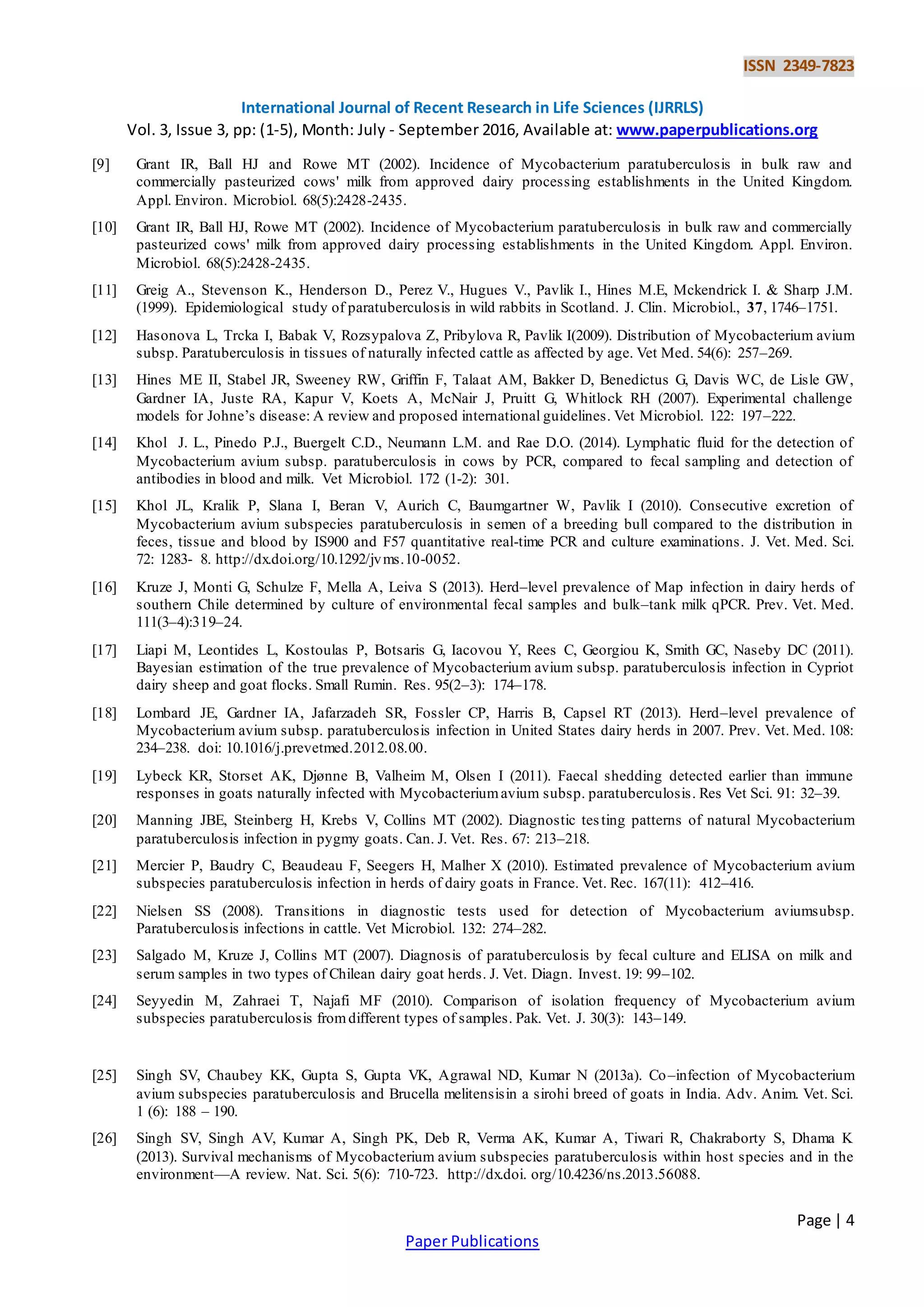 Johne’s Disease: A Review Article | PDF