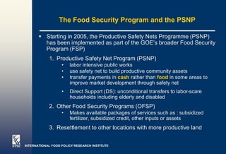 Ethiopia's Productive Safety Net Programme | PPTX