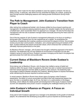 John Eustace: Career Highlights and Achievements | DOCX