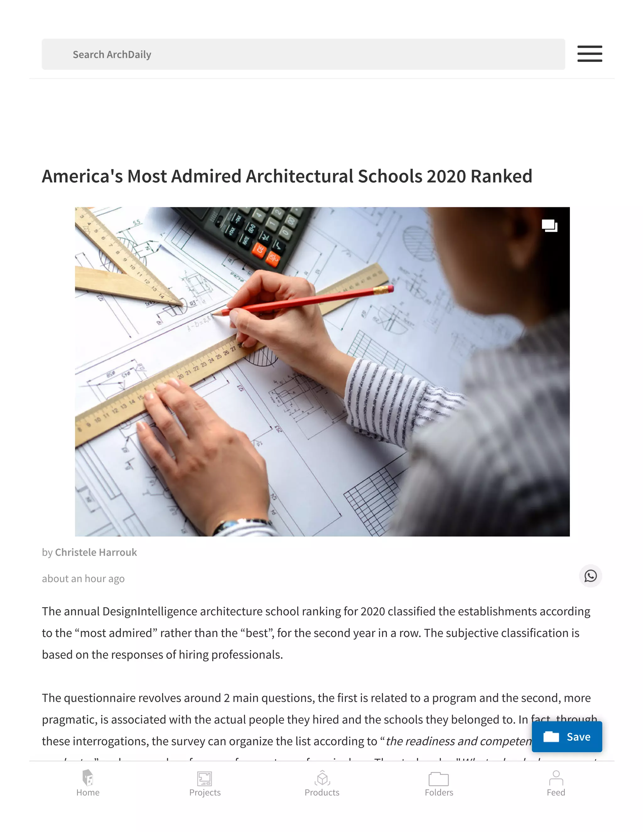 America's Most Admired Architectural Schools 2020 Ranked | PDF