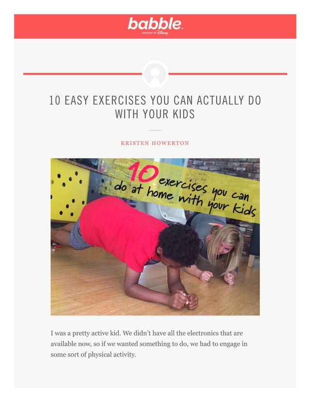 10 EASY EXERCISES YOU CAN ACTUALLY DO WITH YOUR KIDS | PDF