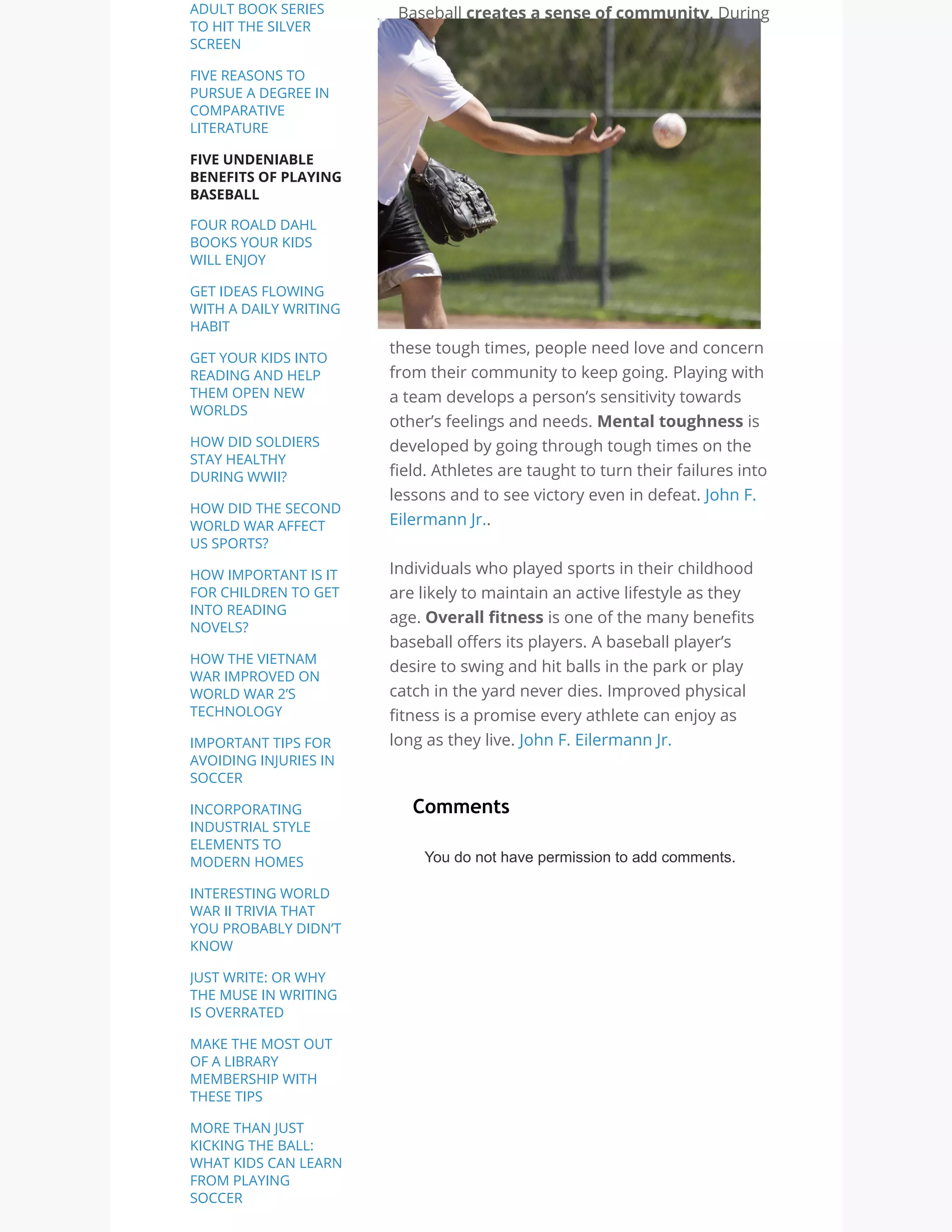 Five undeniable benets of playing baseball | PDF