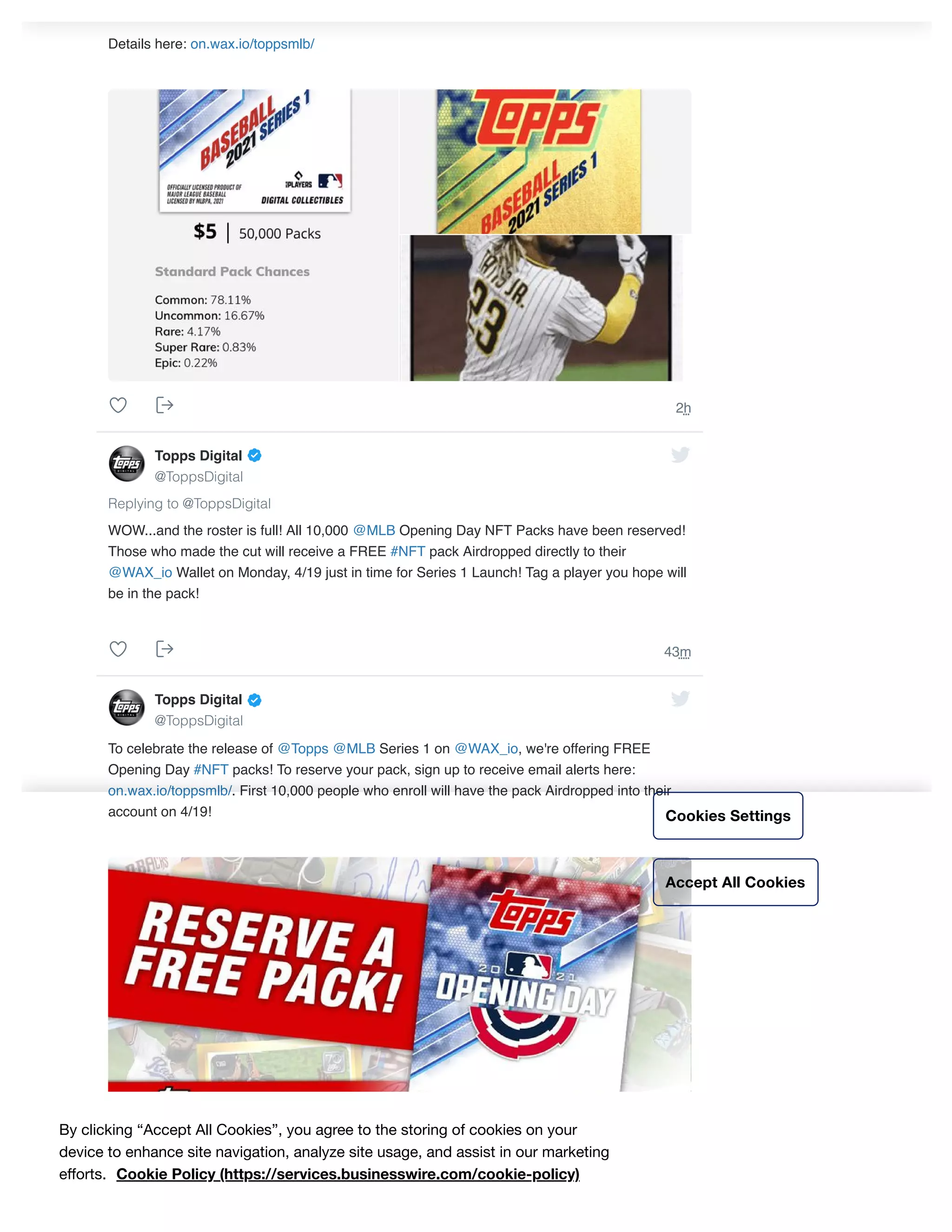 Topps Debuts its First MLB Baseball Card NFT Collection With Top | PDF