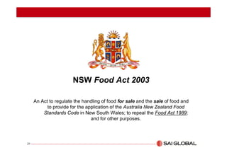 Food Safety Legislation - John Fallon | PPT