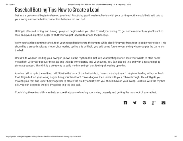 Baseball Batting Tips: How to Create a Load | PPT