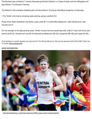 Cory Isenberg | Football, soccer and volleyball seasons continue | PDF