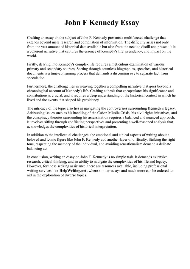 John F Kennedy Essay | PDF