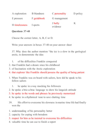 John franklin the discovery of the slowness | DOCX