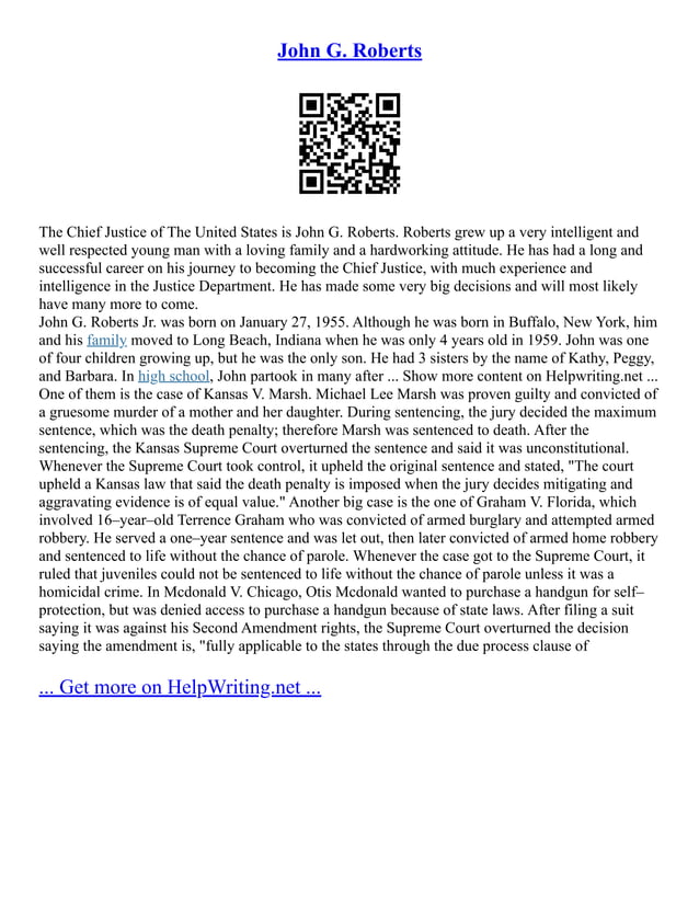 John G. Roberts | PDF
