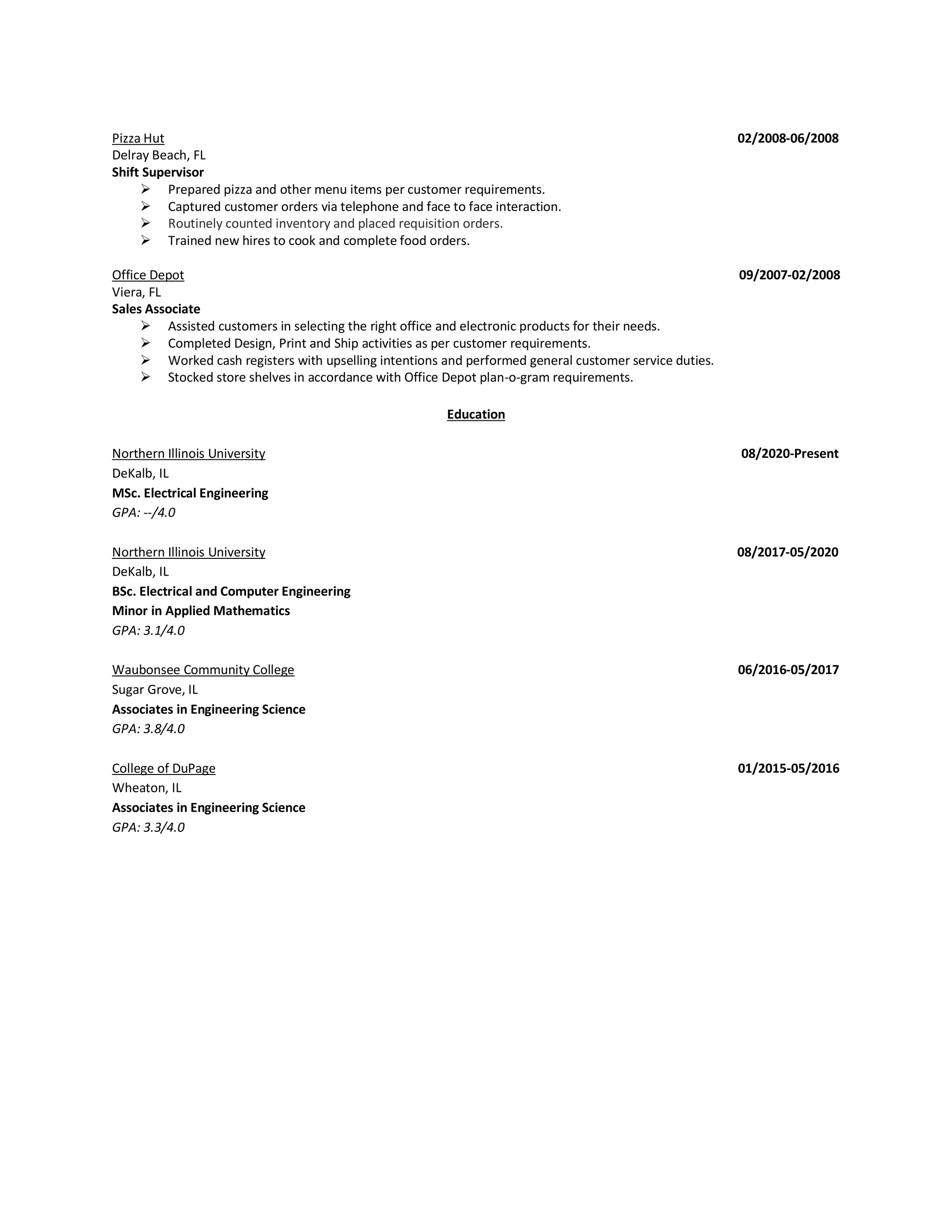 Resume II | PDF