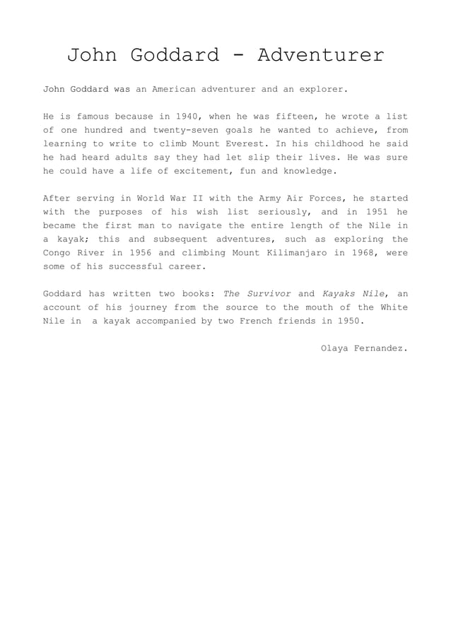 John goddard olaya | DOC