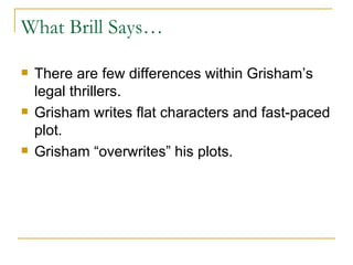 John Grisham Analysis | PPT