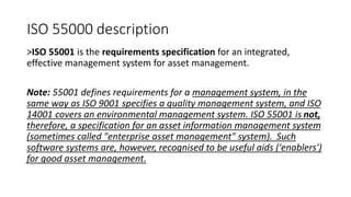 Workshop E, Extending the benefits life cycle: ISO 55000 by John Heathcote | PPTX
