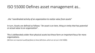 Workshop E, Extending the benefits life cycle: ISO 55000 by John Heathcote | PPTX