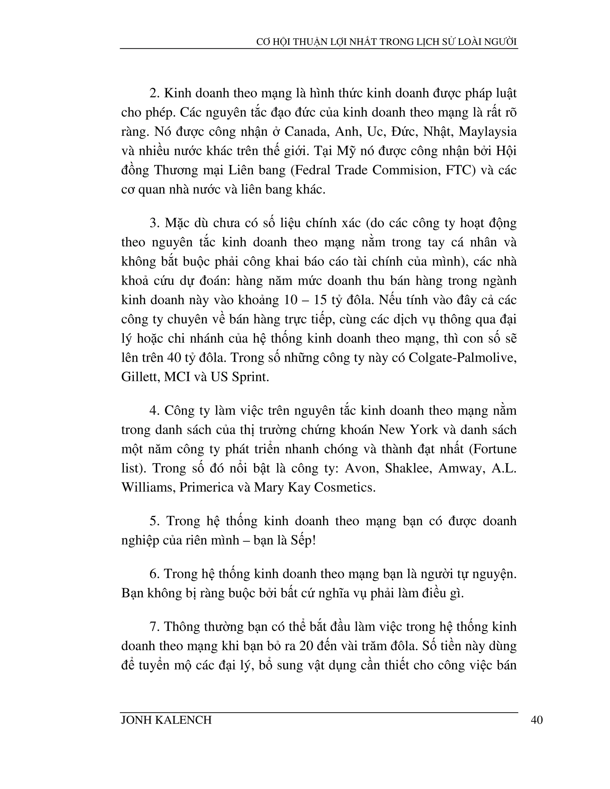 John kalench co hoi thuan loi nhat trong lich su loai nguoi | PDF
