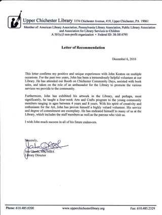 John Keaton LOR Upper Chichester Library | PDF