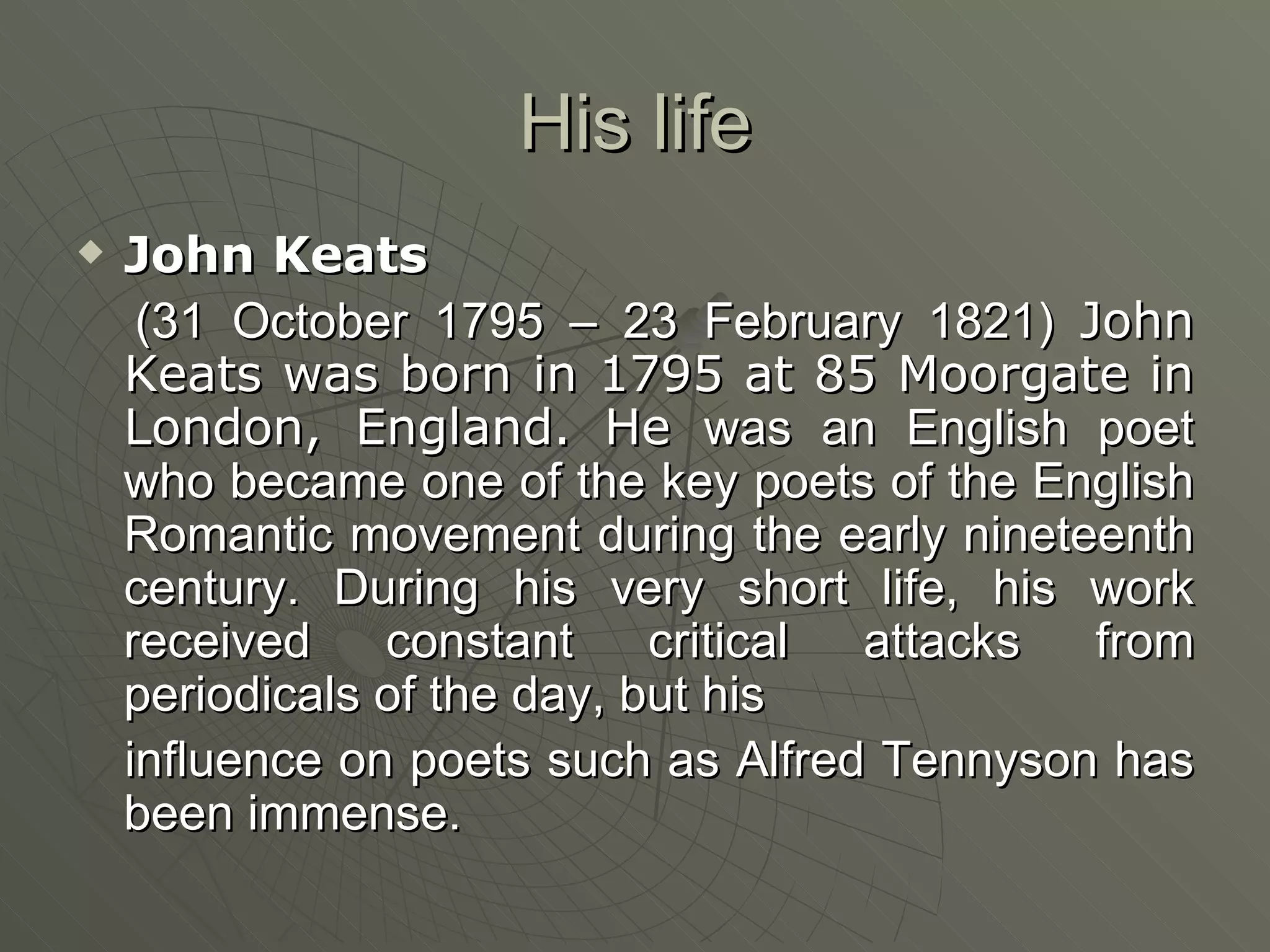 John Keats | PPT