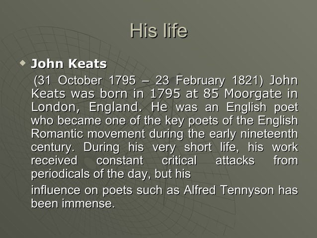 John Keats | PPT | Free Download