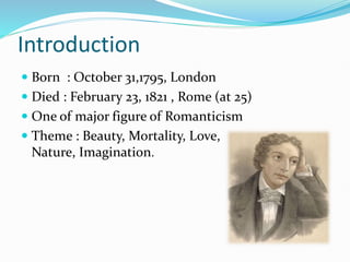 John Keats introduction and list of his important works | PDF