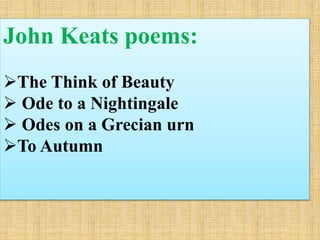 John keats as a nature Poet | PPT