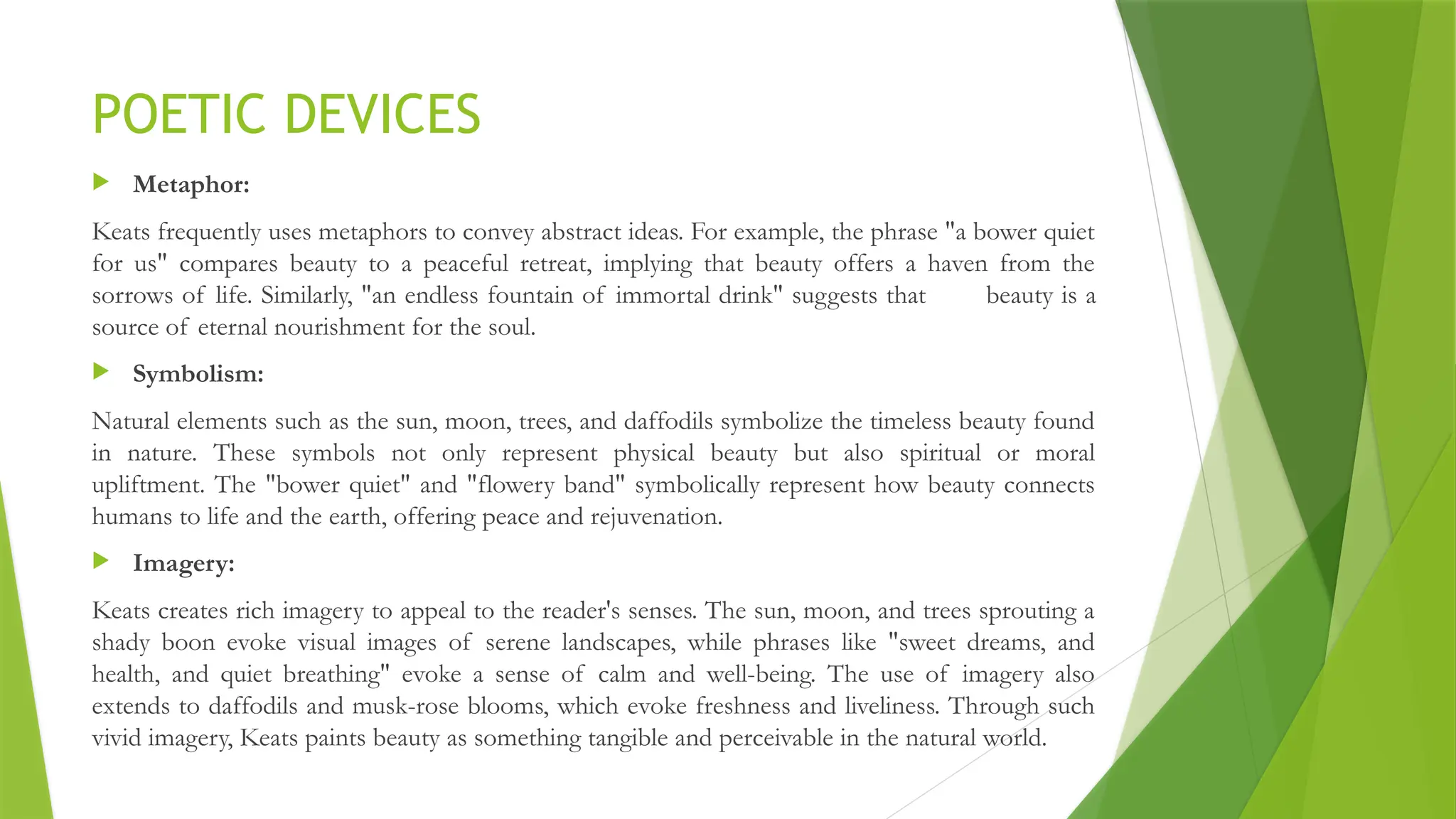 JOHN KEATS’ NATURE POEM, 'A THING OF BEAUTY' | PPTX