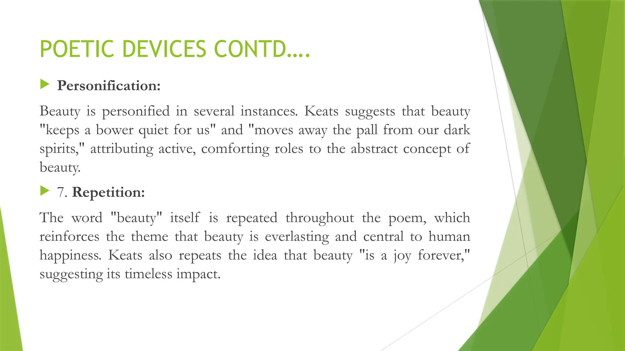 JOHN KEATS’ NATURE POEM, 'A THING OF BEAUTY' | PPTX