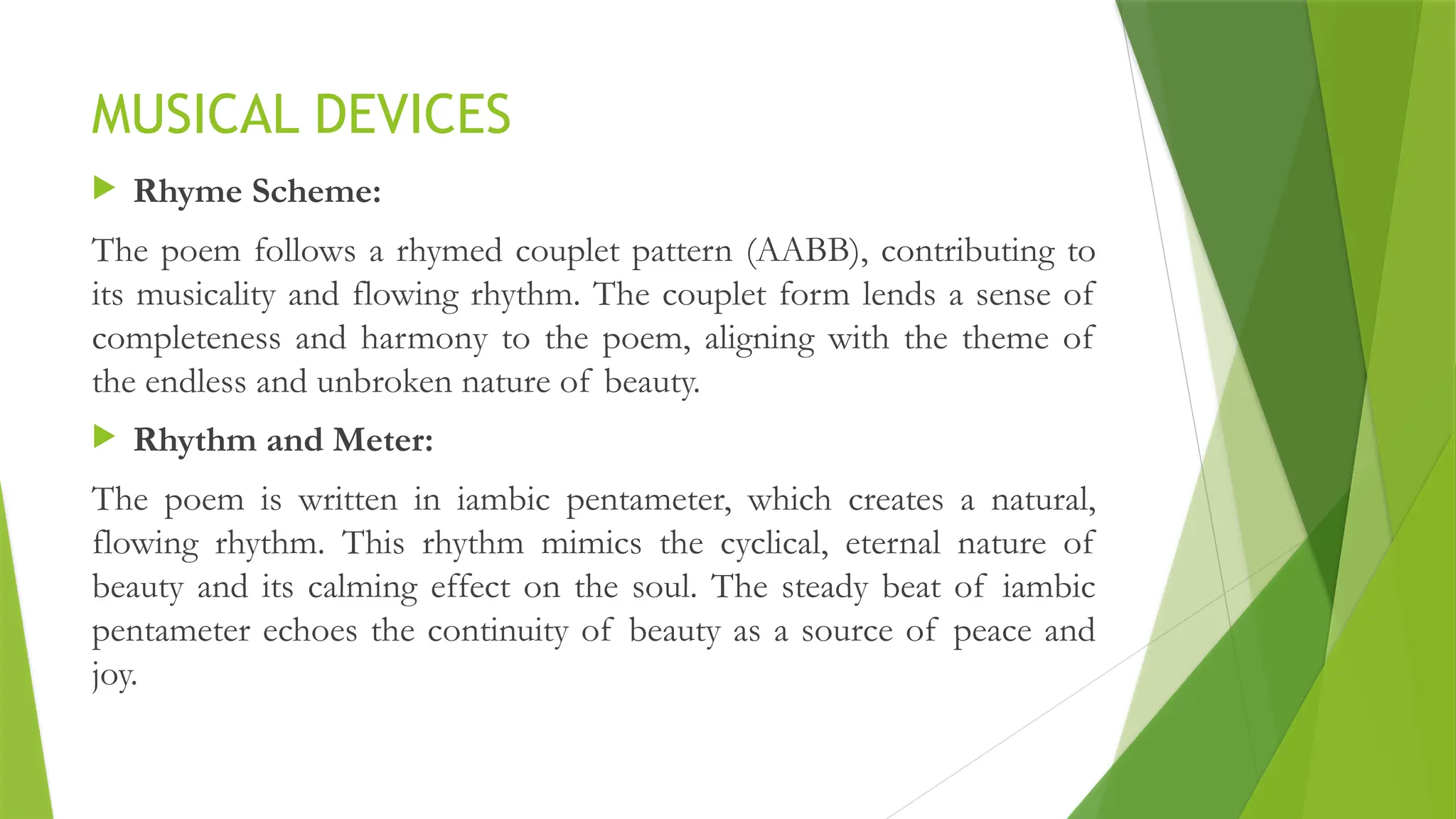 JOHN KEATS’ NATURE POEM, 'A THING OF BEAUTY' | PPTX