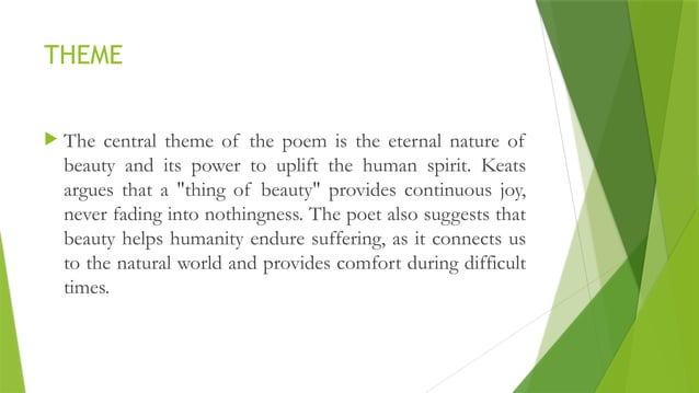 JOHN KEATS’ NATURE POEM, 'A THING OF BEAUTY' | PPTX