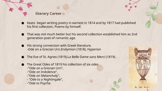 Introduction of John keats, lord Byron, P.B.Shelley | PPTX